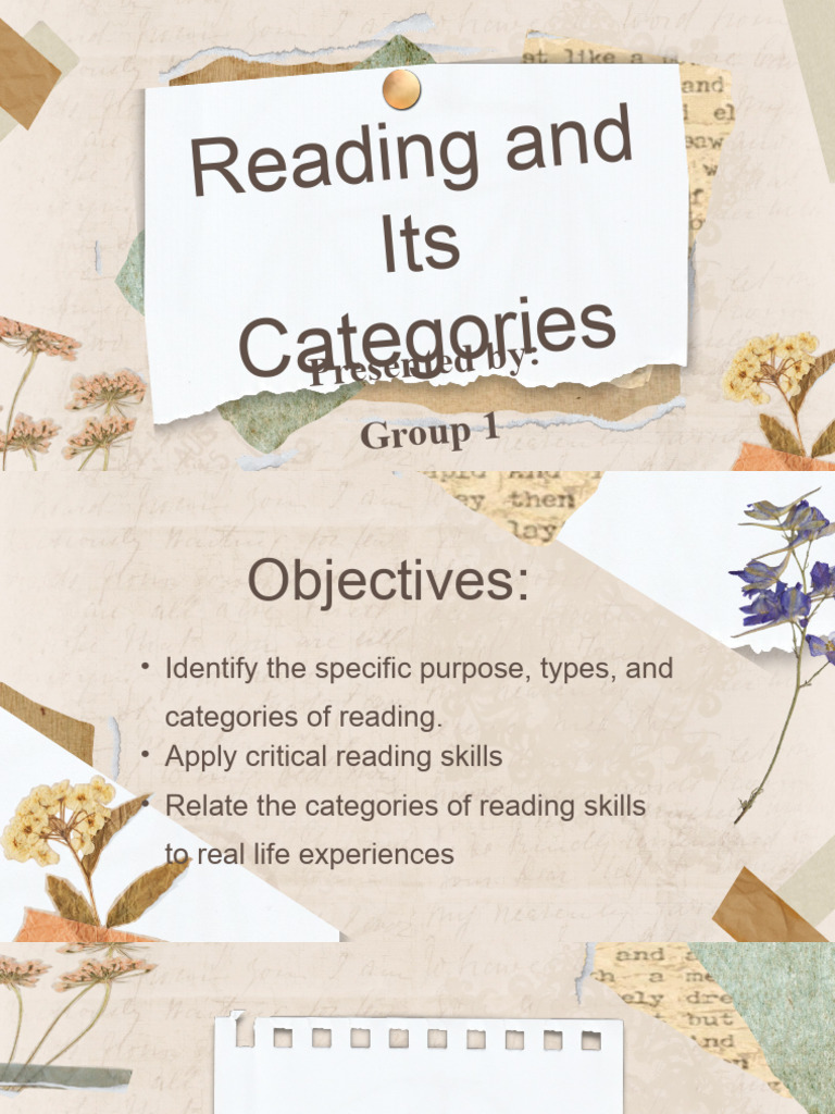 GROUP 1 - Reading and Its Categories | PDF