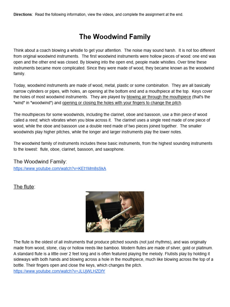 Overview of Woodwind Instruments | PDF | Art