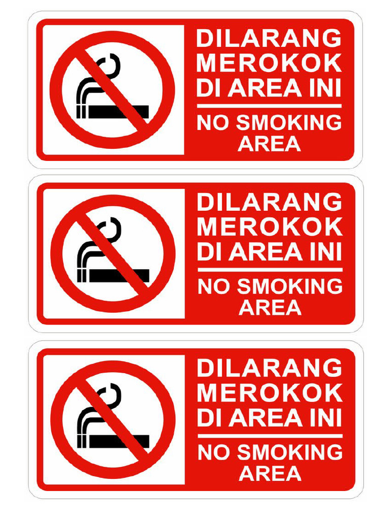 Tulisan Peringatan Kawasan Dilarang Merokok | PDF