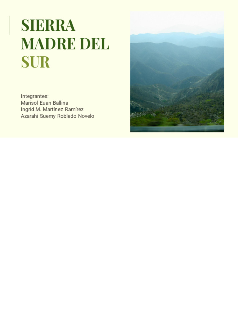 Sierra Madre Del Sur | PDF | Viajes y turismo | Ciencia y matemáticas