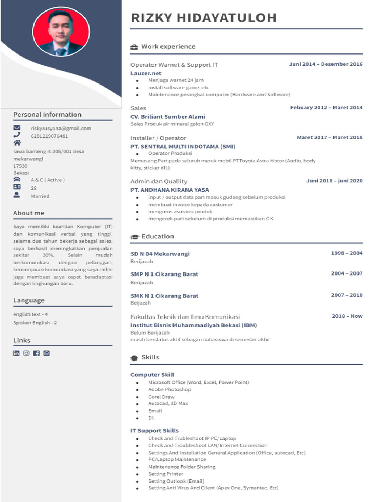 Cv Rizky Hidayatuloh Pdf