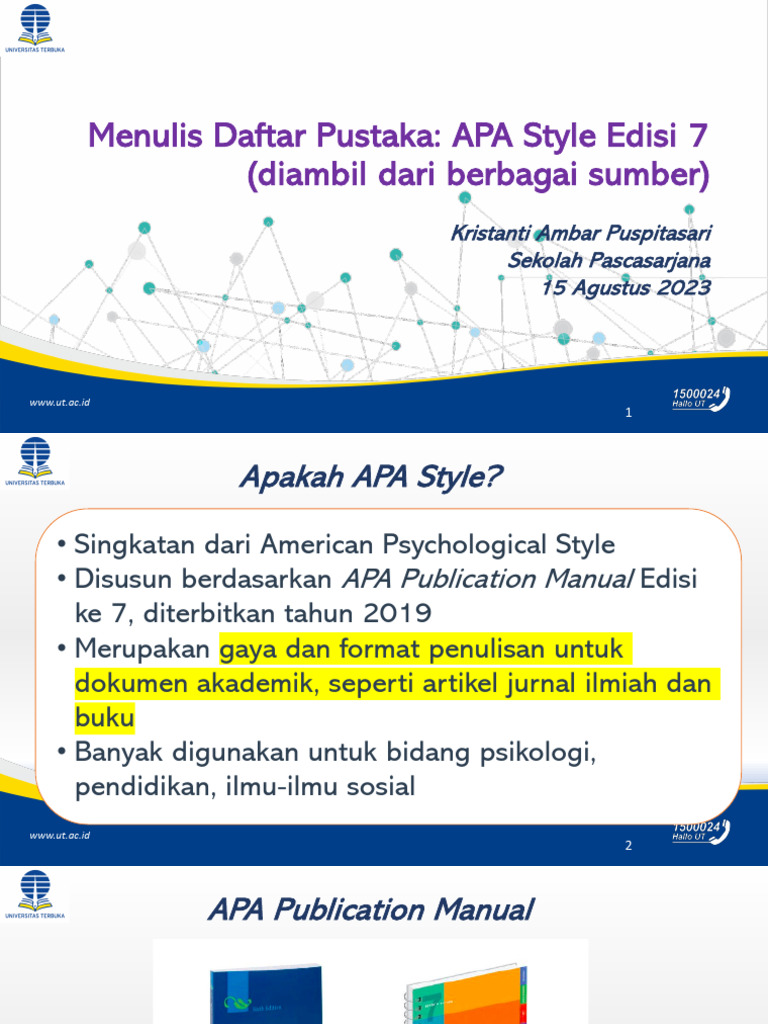2023 - Menulis Referensi - APA Style Edisi 7 | PDF