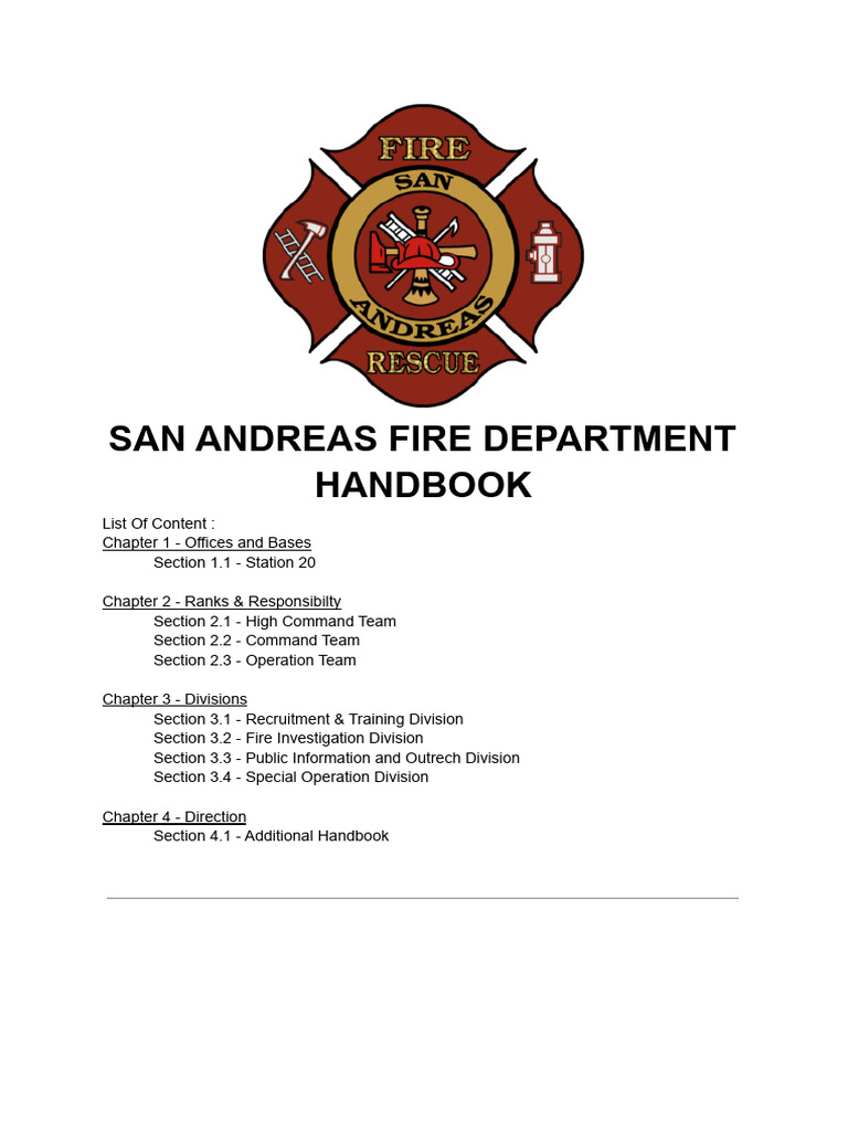 SAFD Handbook 2022 | PDF