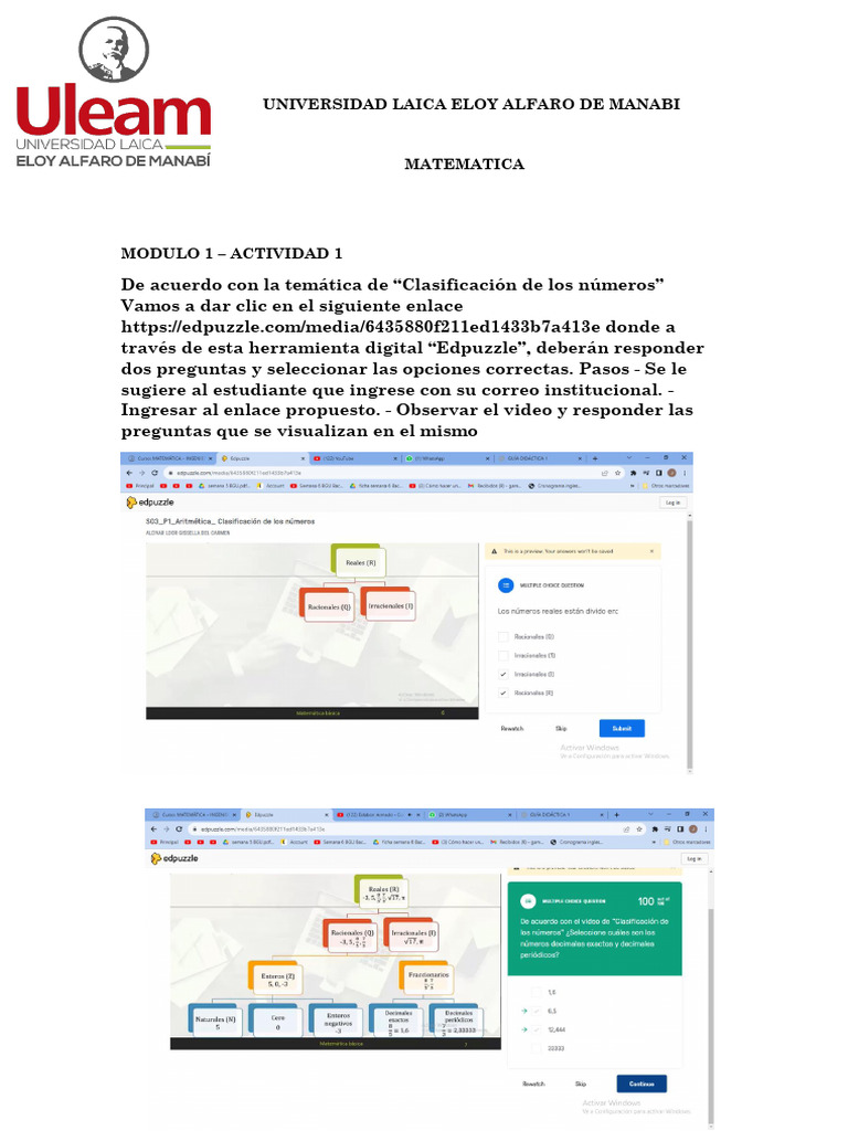 Actividad Modular Matematica | PDF