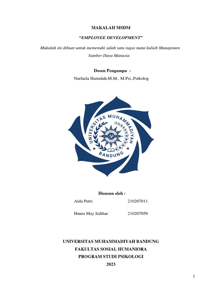 Makalah MSDM Employee Development | PDF Makalah MSDM Employee Development | PDF