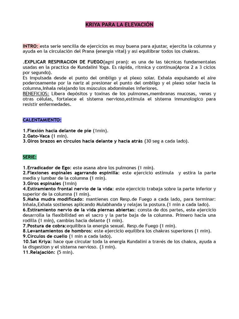 Kriya para La Elevación | PDF