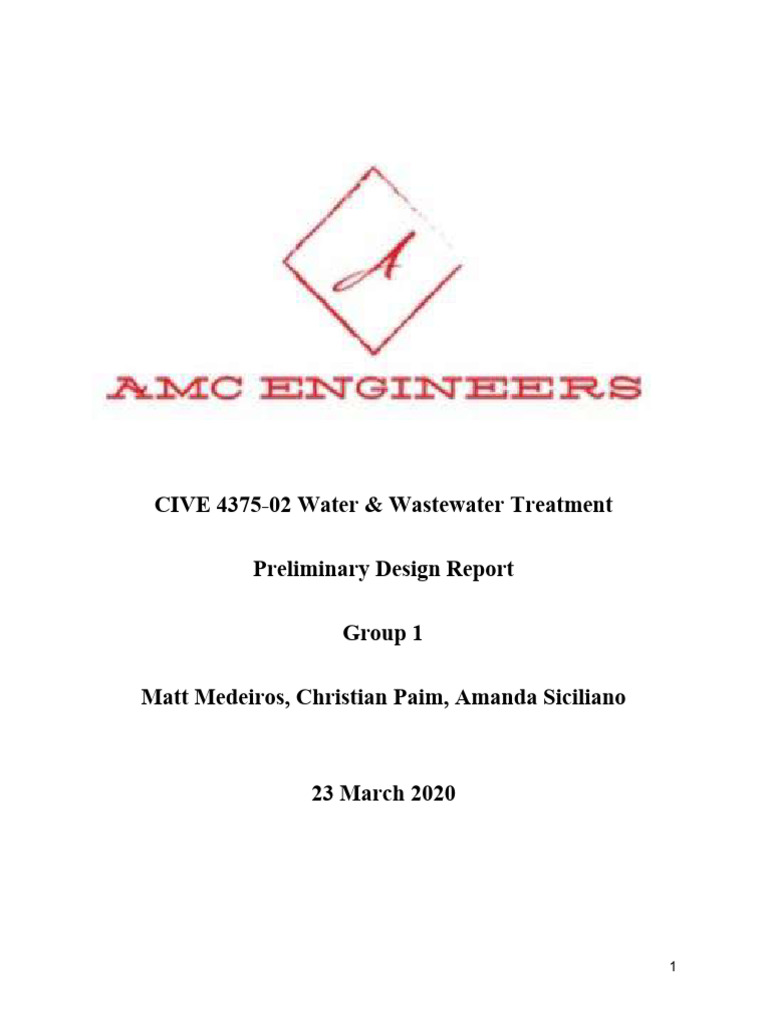 Water and Wastewater Preliminary Design Report | PDF