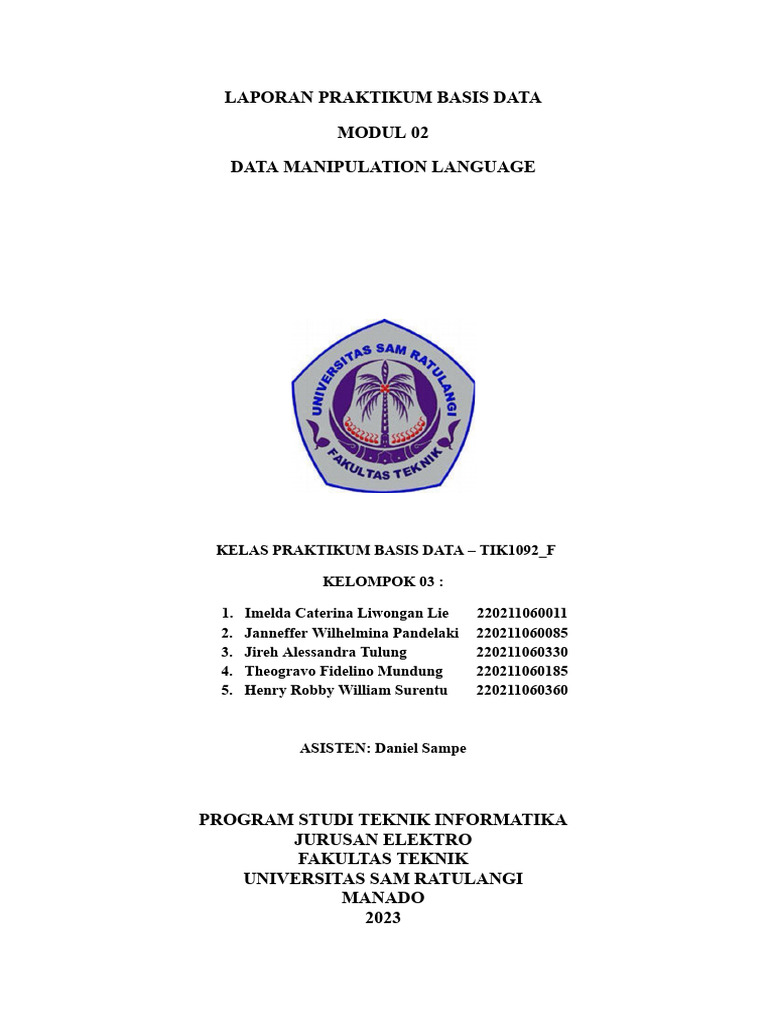 Modul 2 Data Manipulation Language Pdf
