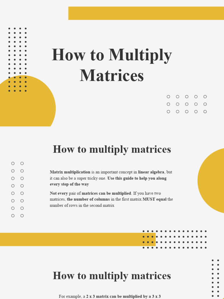 How To Multiply Matrices | PDF