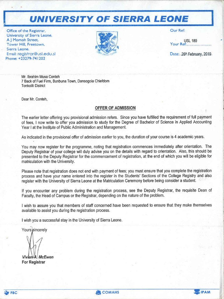 Acceptance Letter | PDF