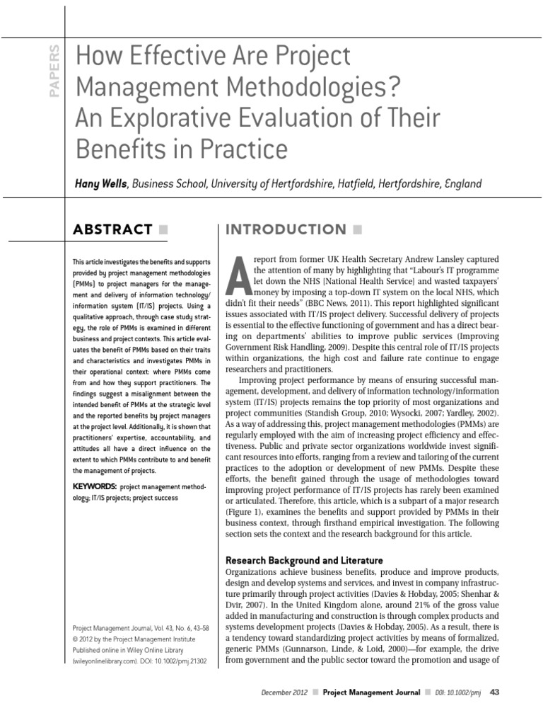 Project Management Evaluation | PDF