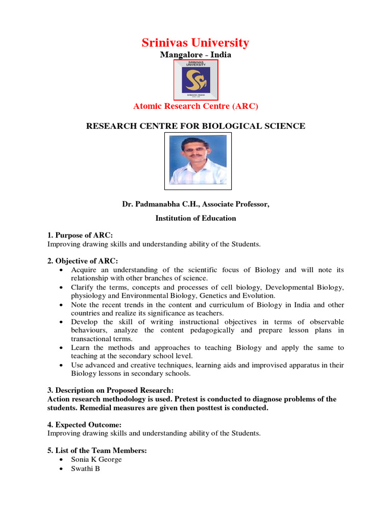 Research Centre For Biological Science | PDF | Science | Learning