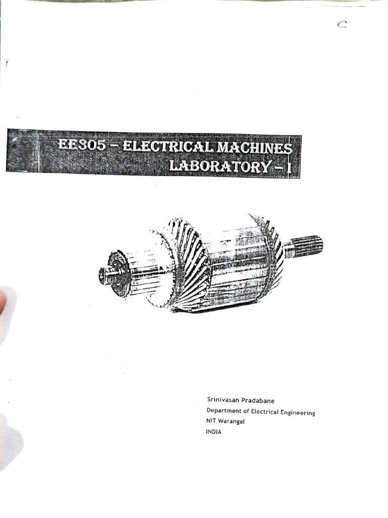 Electric Machines Lab-1 Manual | PDF Electric Machines Lab-1 Manual | PDF