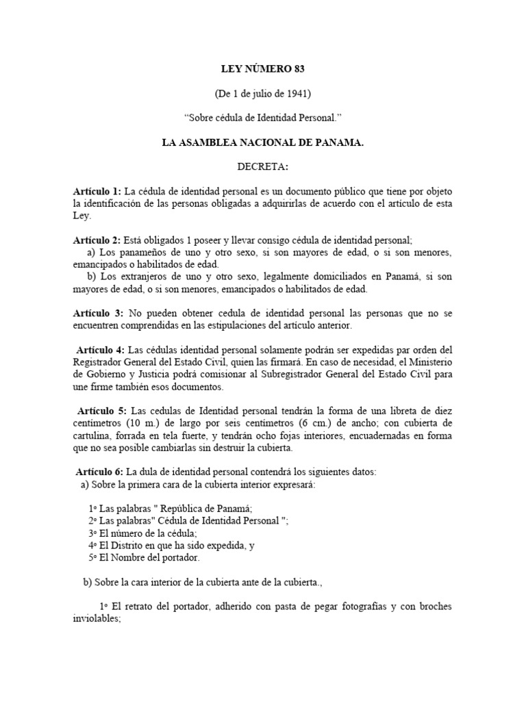 Ley 83 01-07-1941 | PDF | Justicia | Crimen y violencia