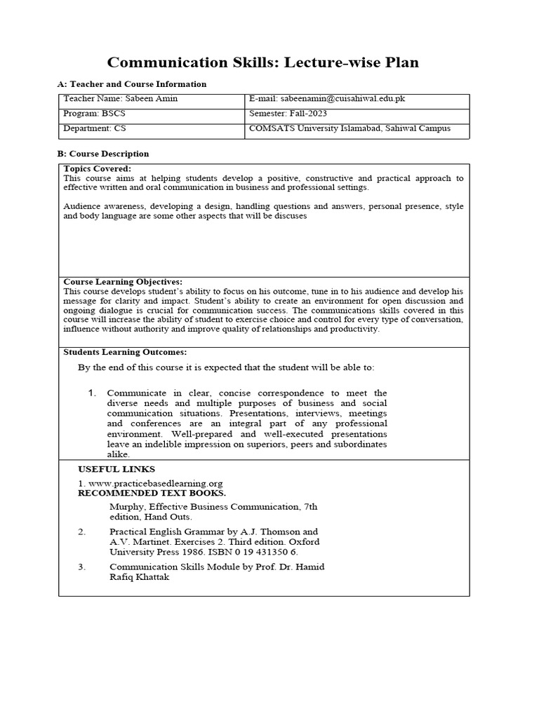 Communication Skills | PDF