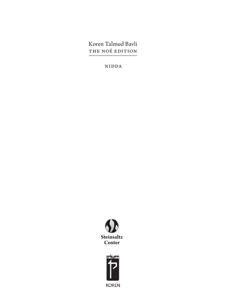 Adin Steinsaltz - Koren Talmud Bavli, Noé Edition, Vol 42 - Nidda ...
