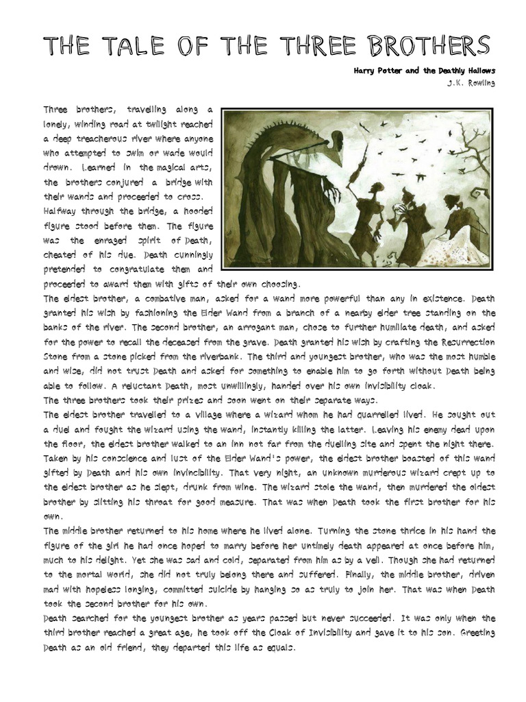 Creative Writing - The Tale of The Three Brothers Script | PDF