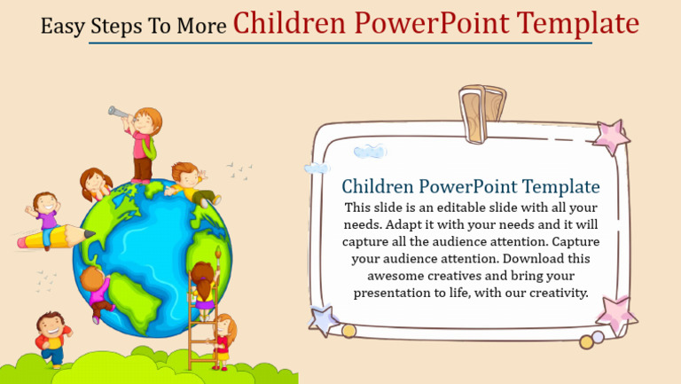 62322-Children Powerpoint Template-Easy Steps To More Children ...
