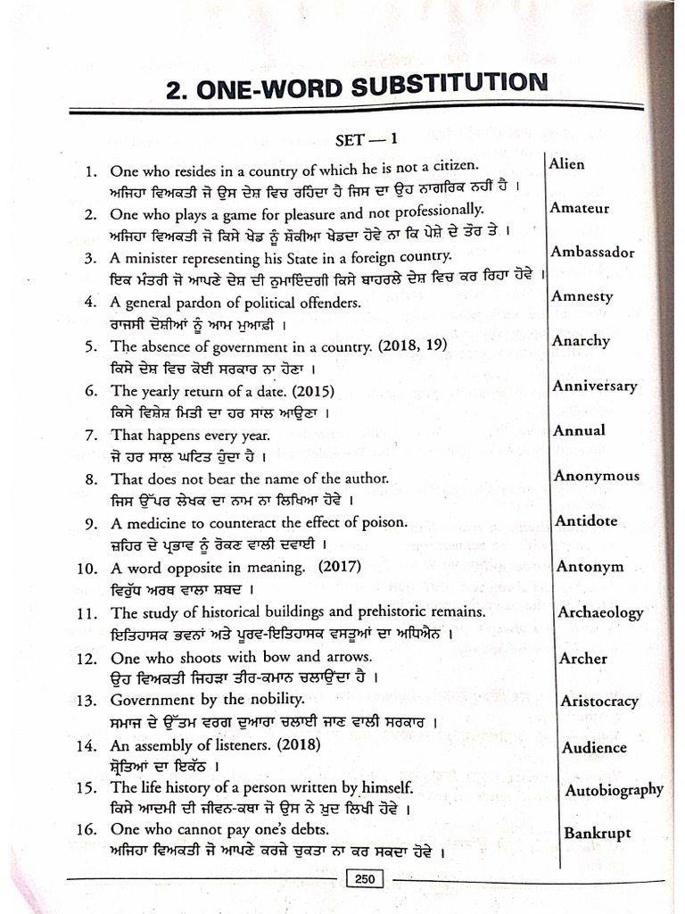 One Word Substitution | PDF