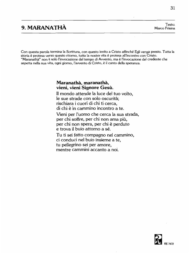 Maranatha (Frisina) | PDF
