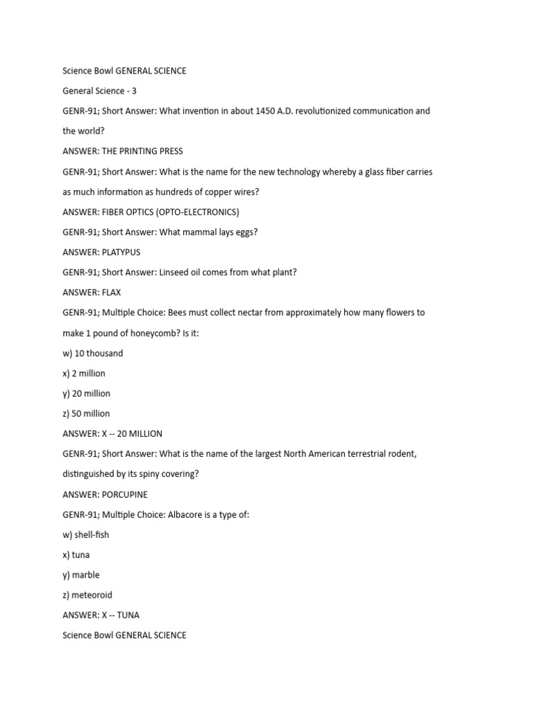 Science Bowl | PDF | Young Adult