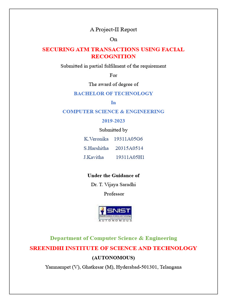 Major Project Report | PDF | Personal Identification Number | Automated Teller Machine