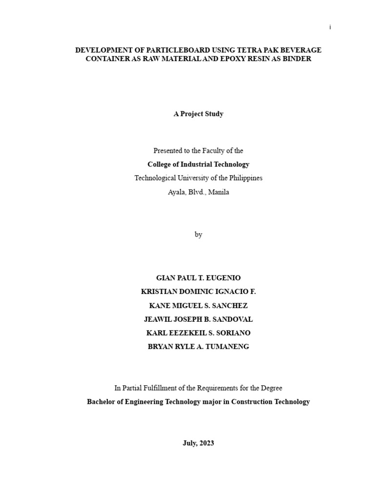 Final Paper Chapter 1 3 5 | PDF | Composite Material | Wood