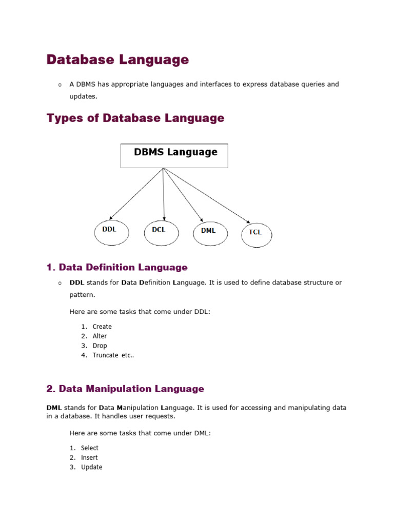 Database Language | PDF