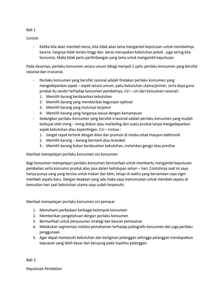 Resume Perilaku Konsumen Bab 1 Daan 2 | PDF