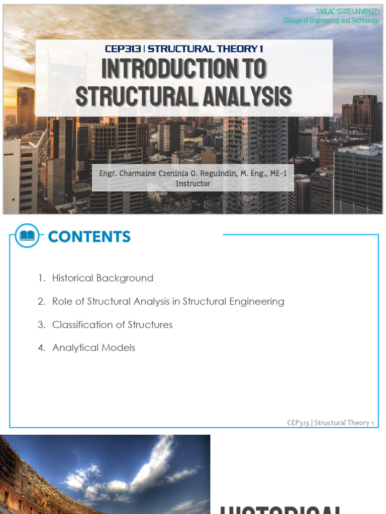 Lecture 01 - Introduction To Structural Analysis-Merged | PDF