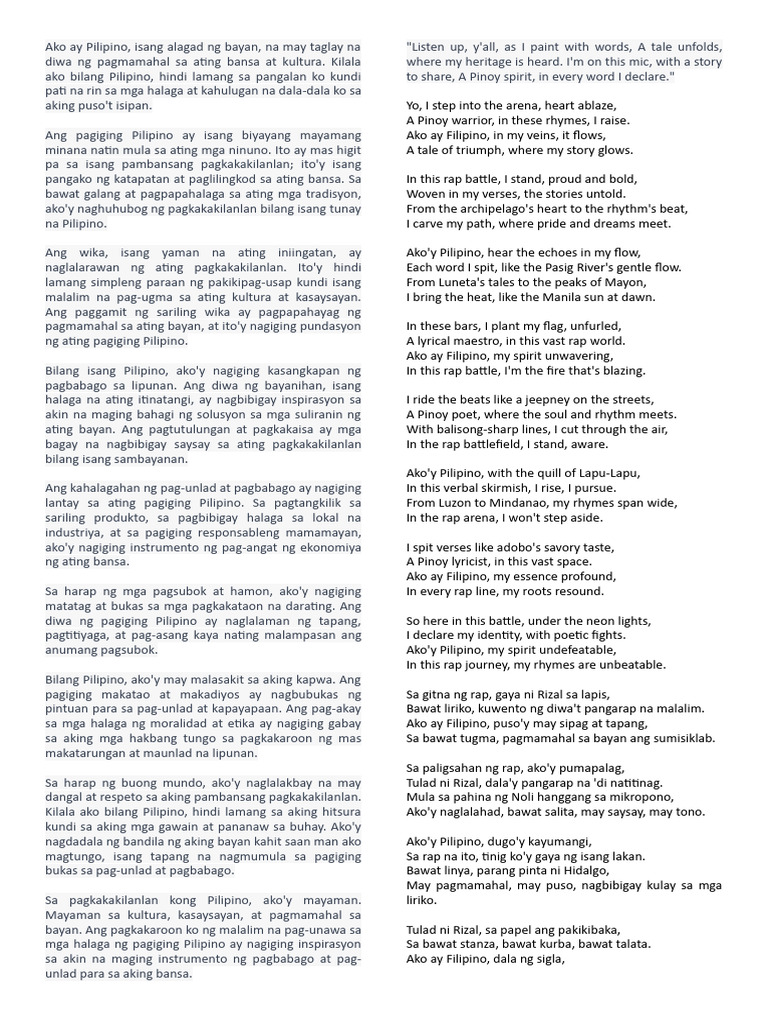 Ako Ay Pilipino | PDF