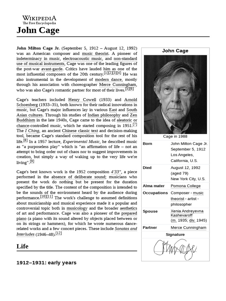 John Cage | PDF | Musical Compositions