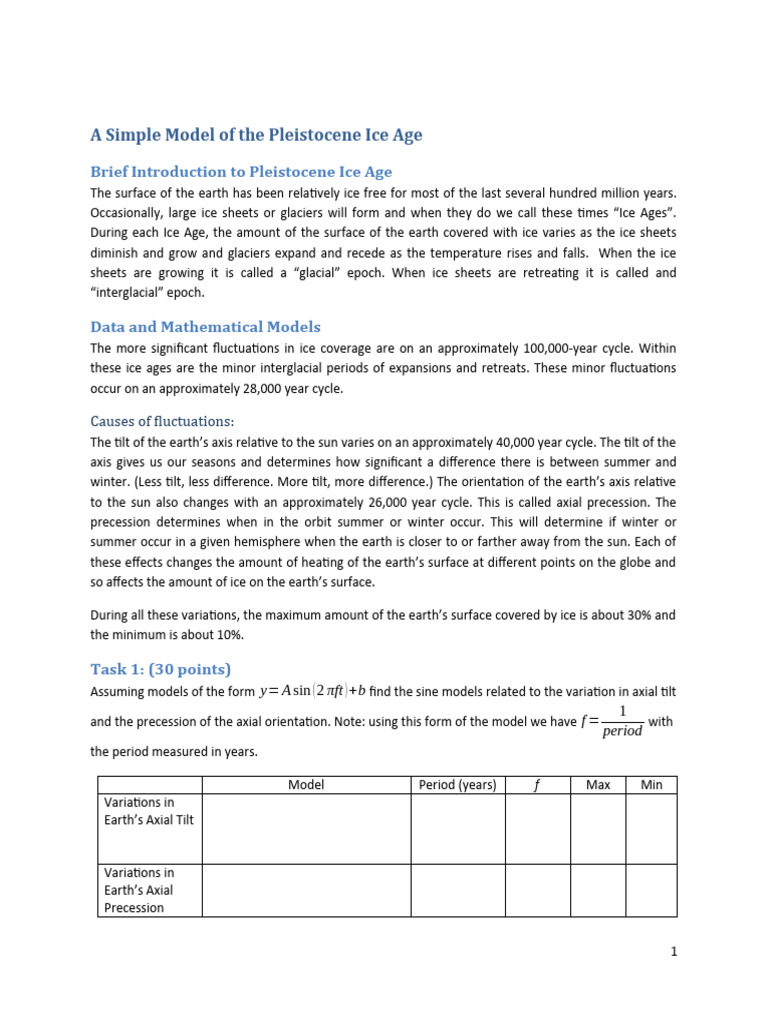 Modeling Ice Age Project | PDF