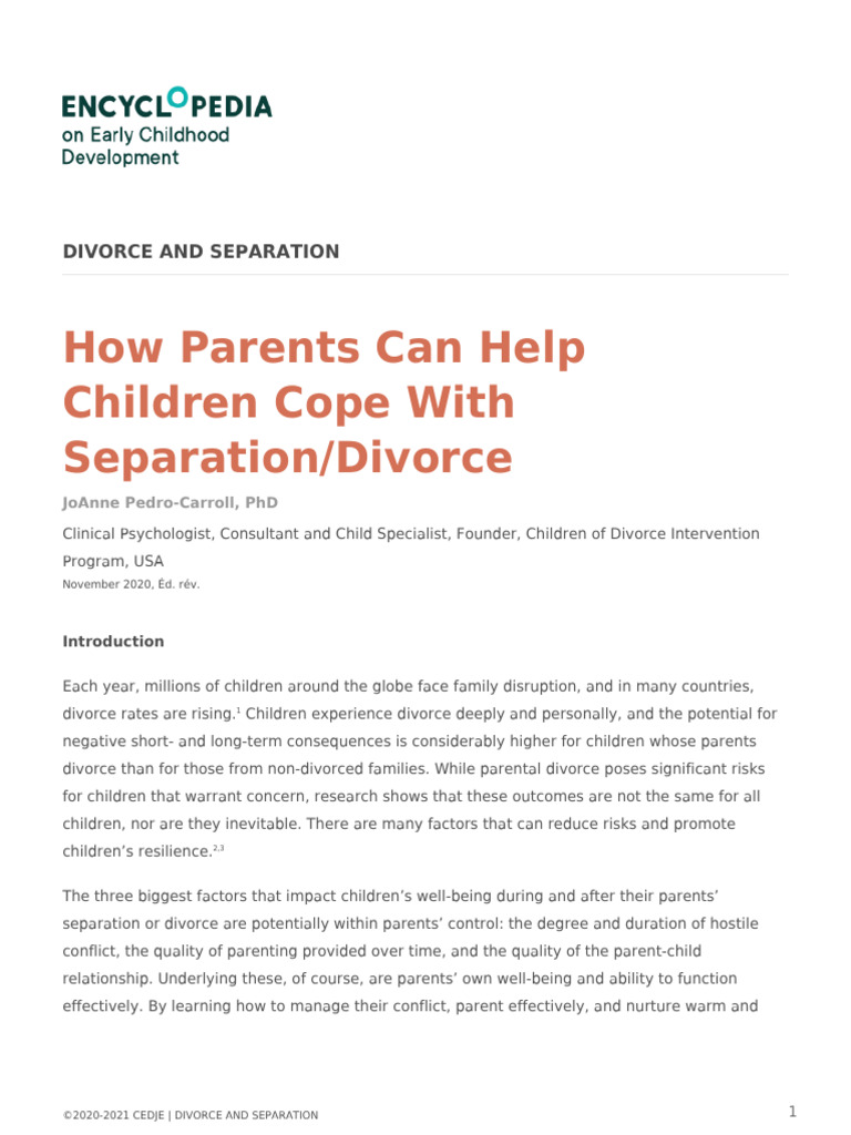 Helping Kids Cope with Divorce | PDF | Career & Growth | Self-Improvement