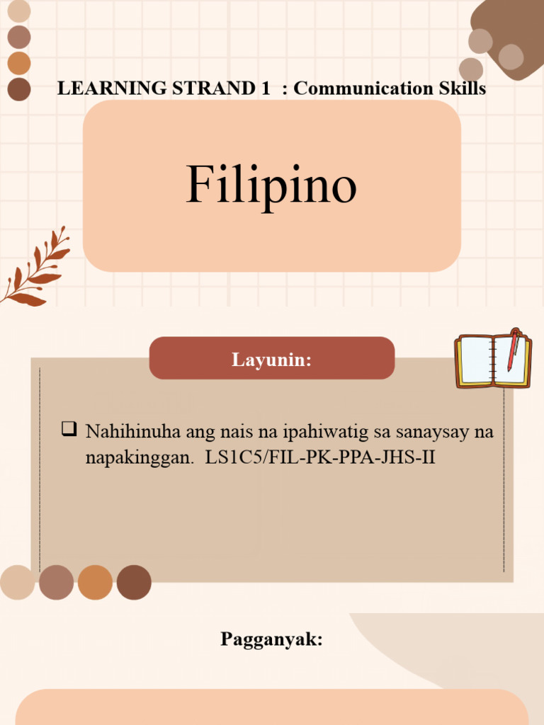 Q1 W6 LS1 Filipino PPT JHS | PDF