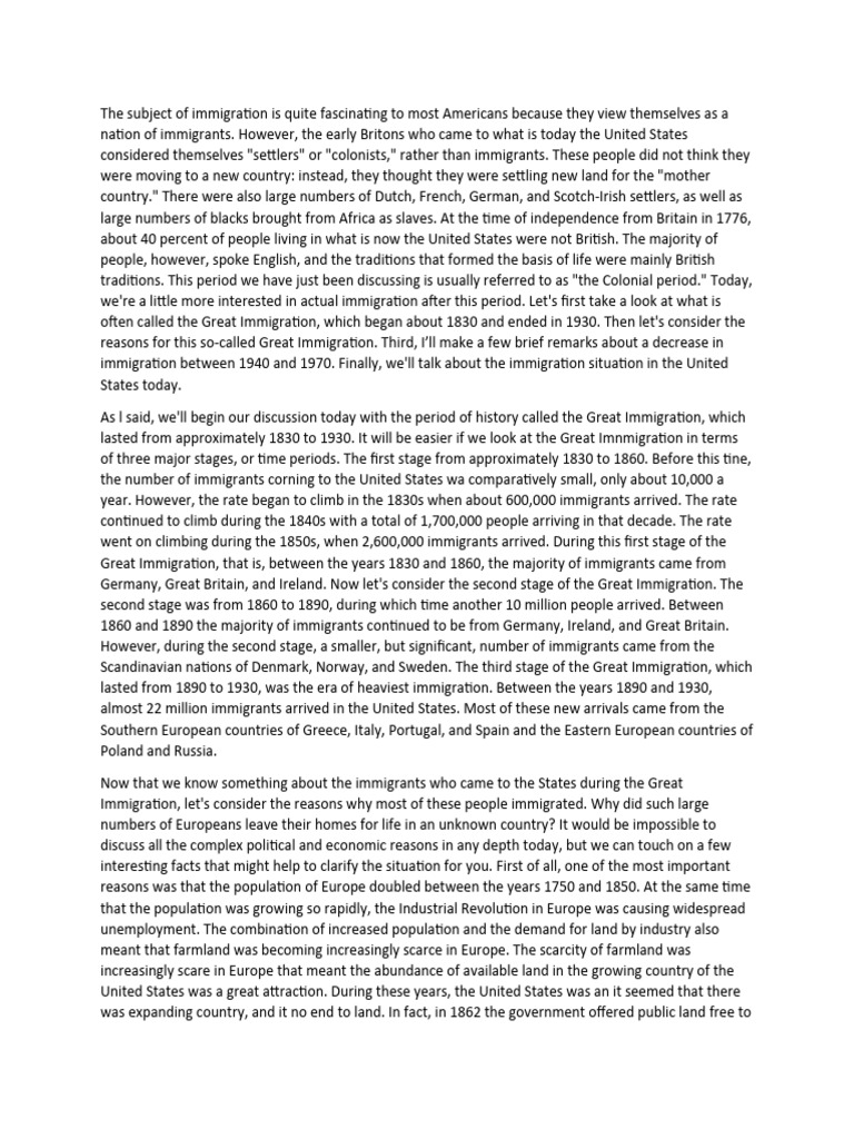History of U.S. Immigration Trends | PDF | Politics | Travel