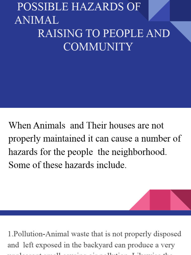 Possible Hazards of Animal Raising To People and Community | PDF