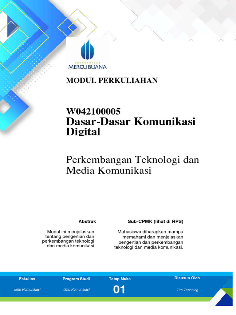 Modul Dasar-Dasar Komunikasi Digital (TM1) | PDF | Komputer