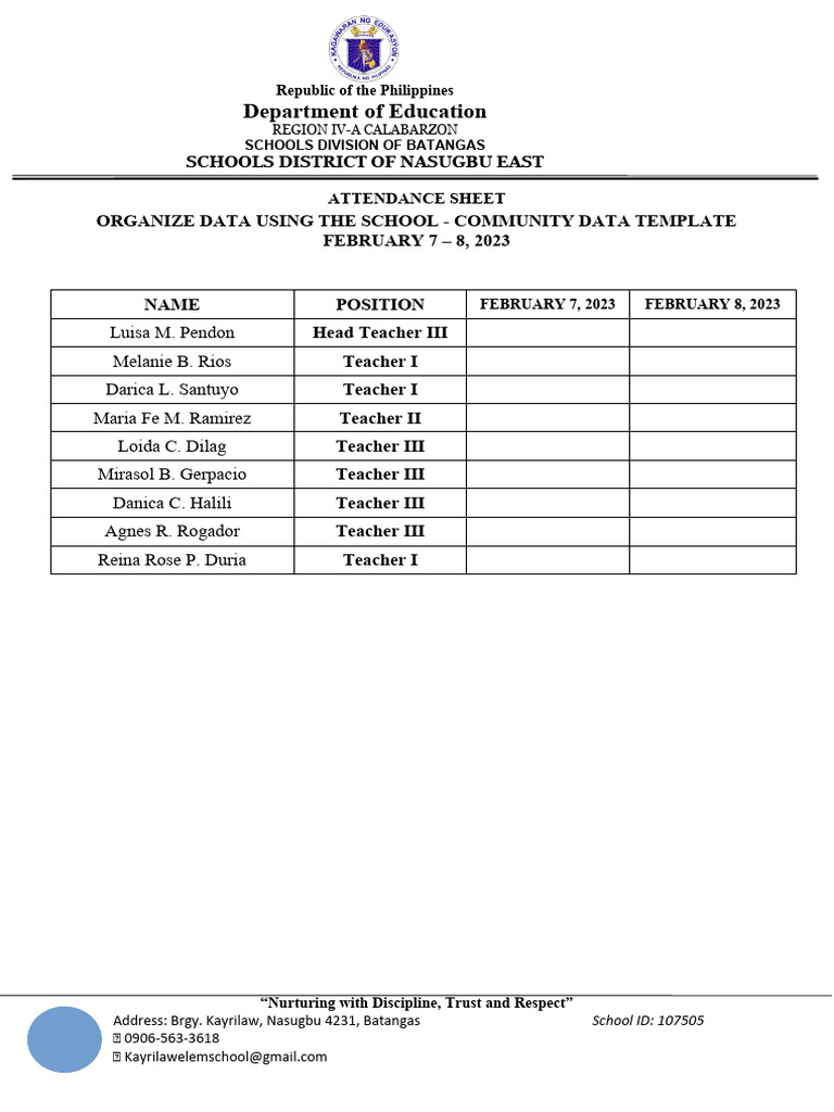 Attendance Sheet Sip | PDF