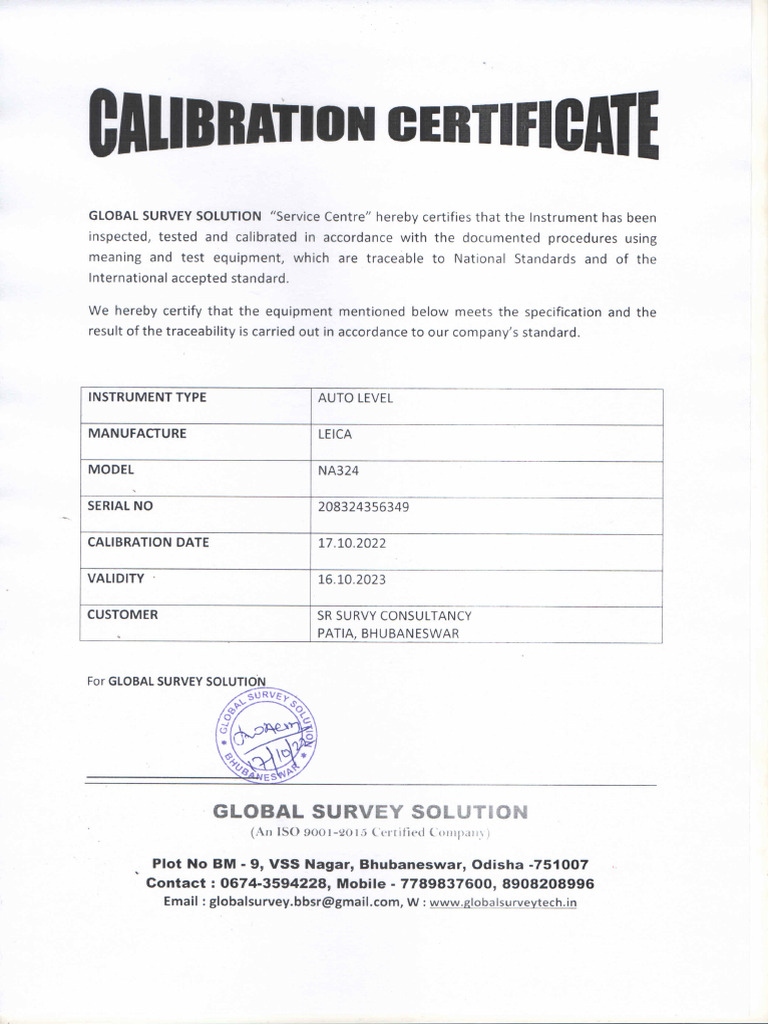 Calibration Certificate | PDF