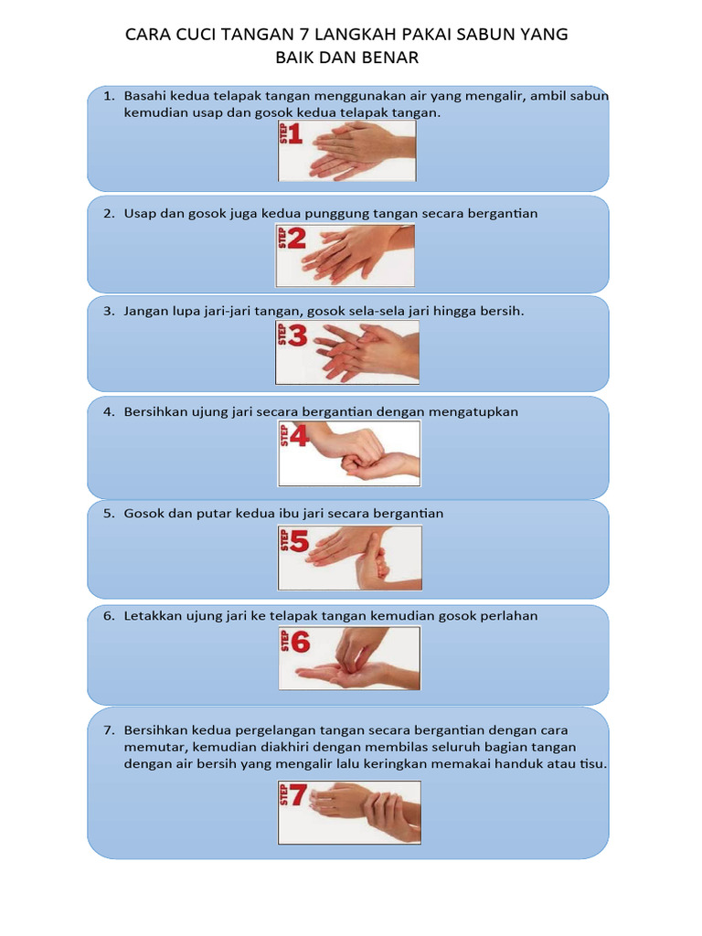 7 Langkah Cara Cuci Tangan 20 | PDF