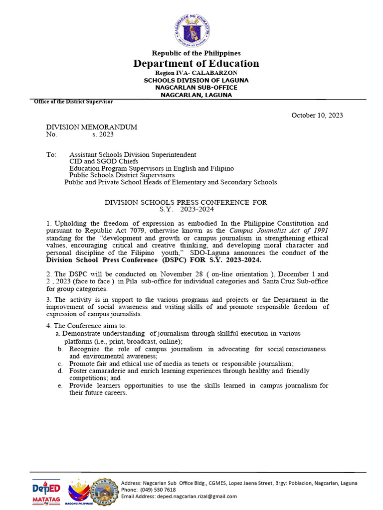 Dspc Memo Pdf