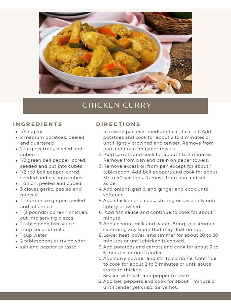Chicken Curry | PDF
