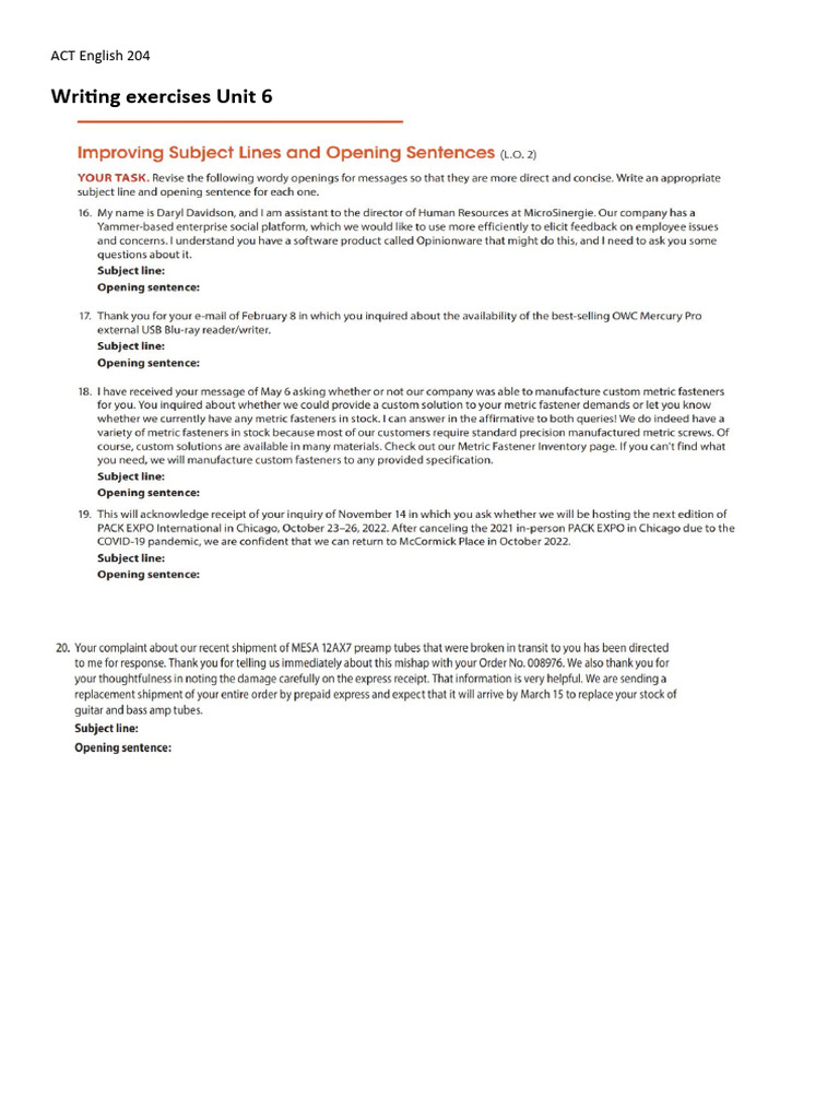 Writing Exercises CH 6 | PDF | Wellness | Mystery, Thriller & Crime Fiction