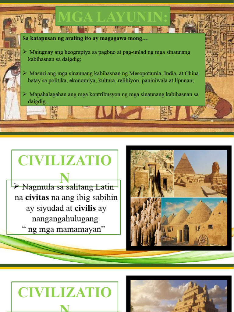 Aralin 4 Ang Pag Usbong NG Mga Unang Kabihasnan Sa Daigdig | PDF