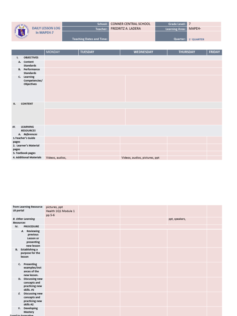 DLL Template | PDF | Learning | Pedagogy