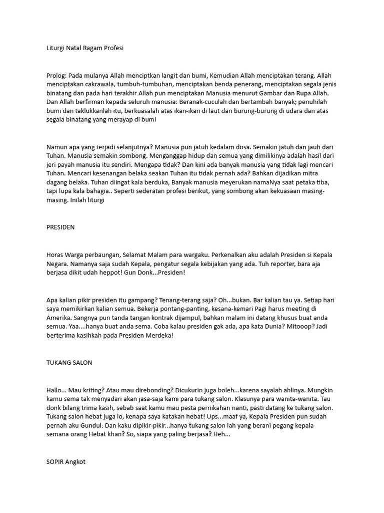 Liturgi Ragam Profesi | PDF