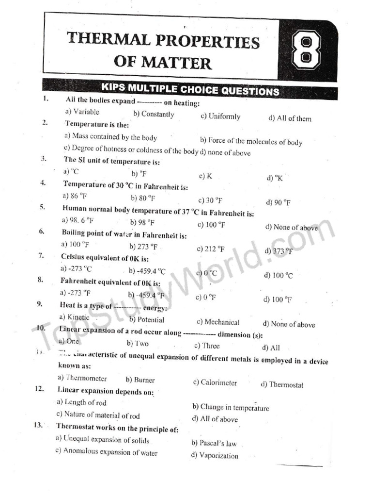 Chapter 8 Thermal Properties of Matter | PDF