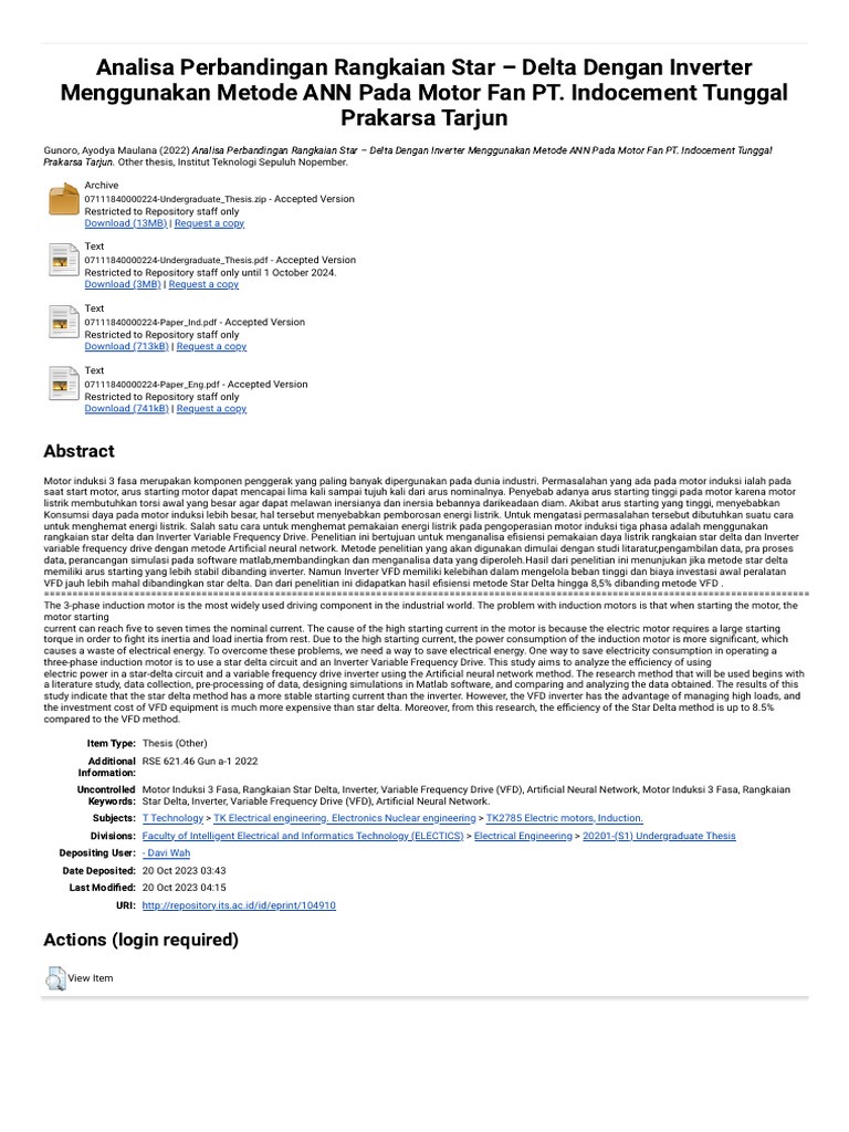 Analisa Perbandingan Rangkaian Star - Delta Dengan Inverter Menggunakan ...