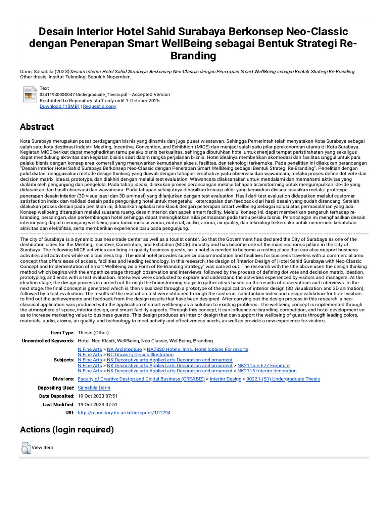 Neo-Classic Hotel Design Strategy | PDF